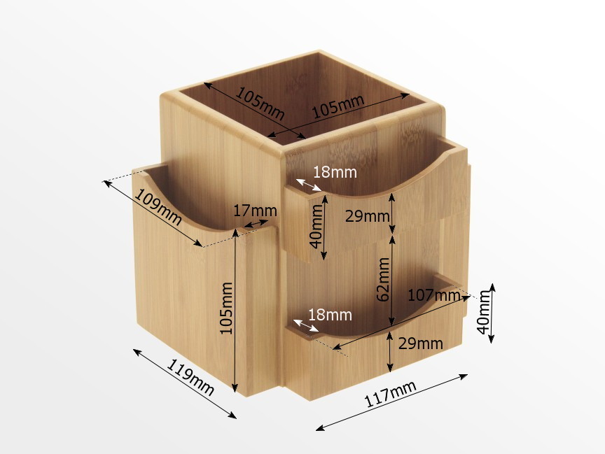 Revolving Desk Tidy | Bamboo Office Supplies